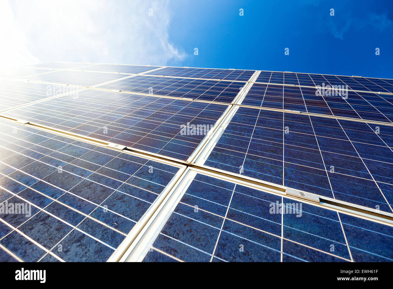 Solar Panel, Sun Flare Stock Photo - Alamy
