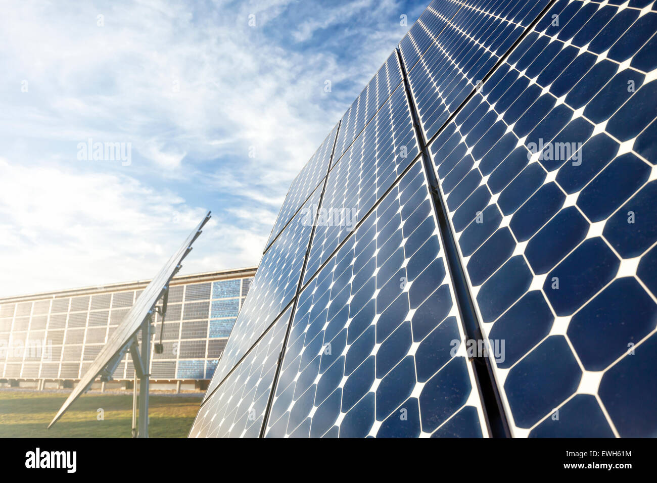 Solar Panel, Sun Flare Stock Photo - Alamy