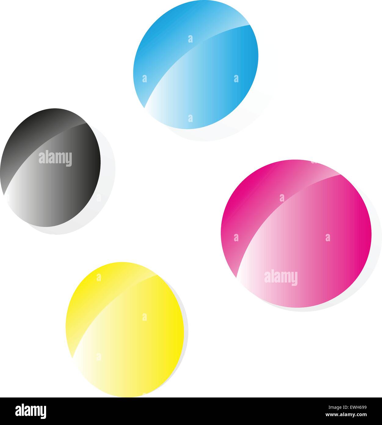 Cmyk emblem for prepress, printing press, press, printing themes Stock ...