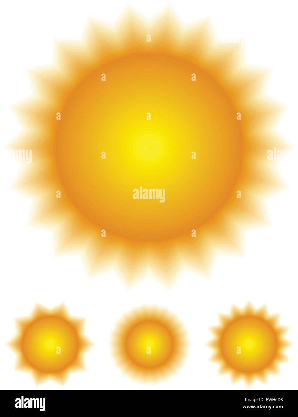 Set of stylish sun graphics - Sun clip-arts, sun vector Stock Vector ...