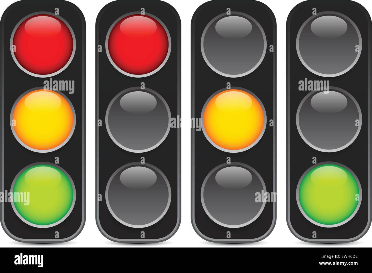 Traffic light, signal, semaphore or control lights vector illustration ...