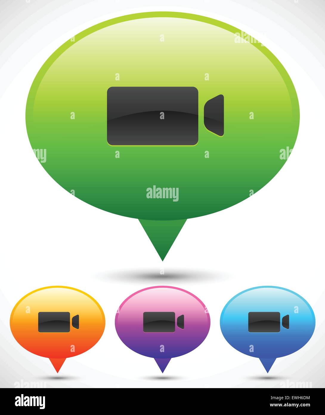 Simple and stylish camera on speech bubbles or location markers (map ...