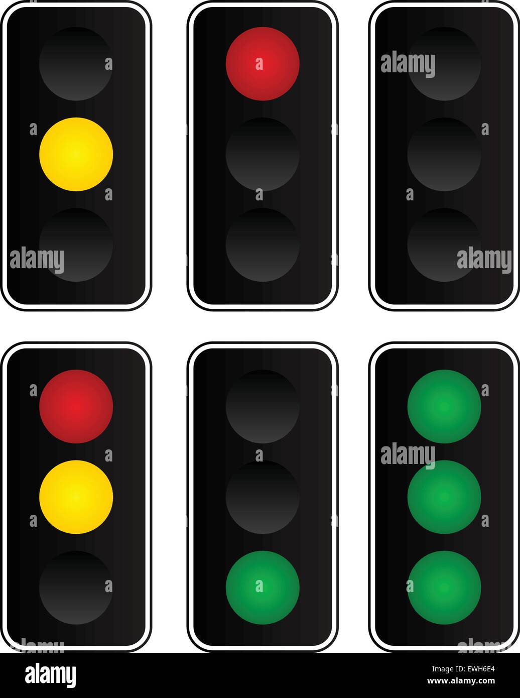 Traffic Light Signal Semaphore Or Control Lights Vector Illustration Red Yellow Green