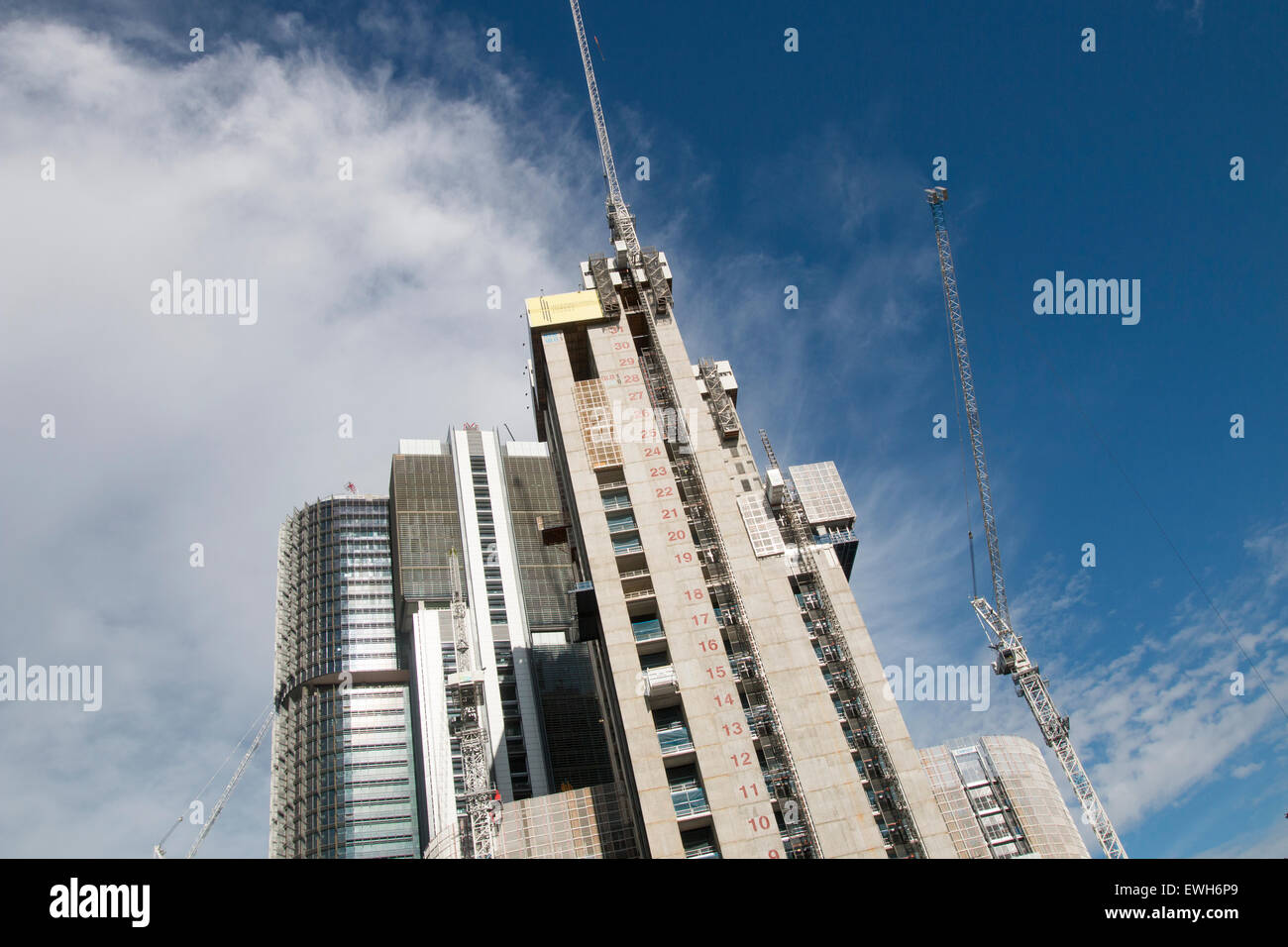 Construction progress at Barangaroo in Sydney city centre where high ...