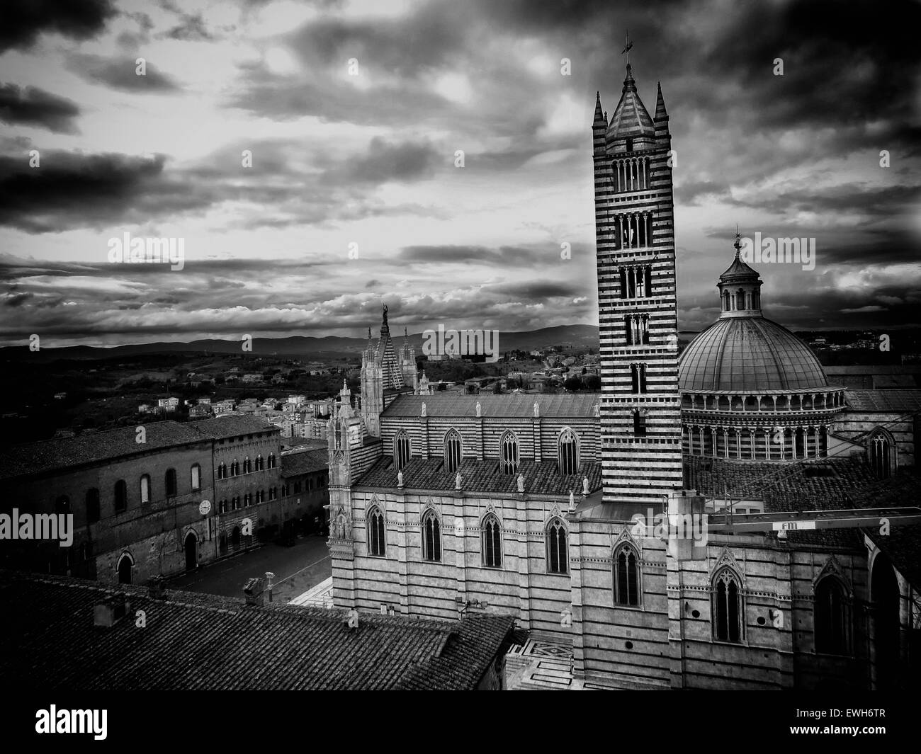 View siena town tuscany Black and White Stock Photos & Images - Alamy