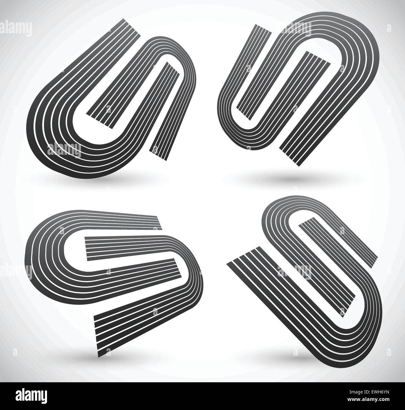 Set of "U" shapes fitted together. Symbolic graphics for integration ...