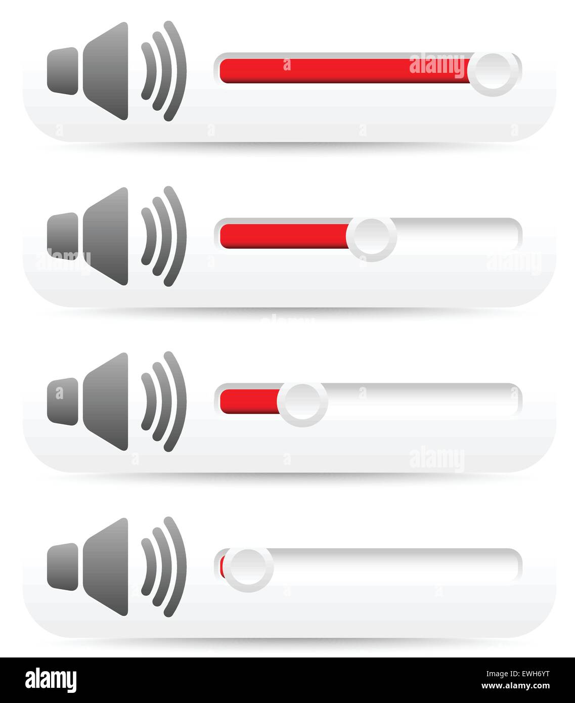 Volume control sliders on panels w/ speaker symbols Stock Vector Image ...