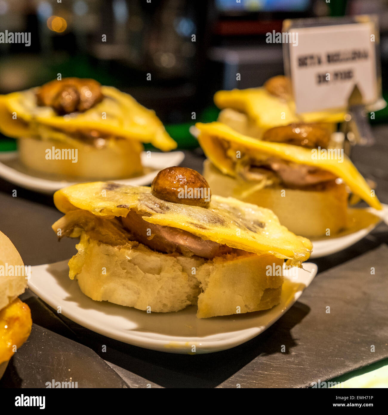 Typical tapas. Bilbao Old Town bar, Biscay, basque Country, Spain Stock ...