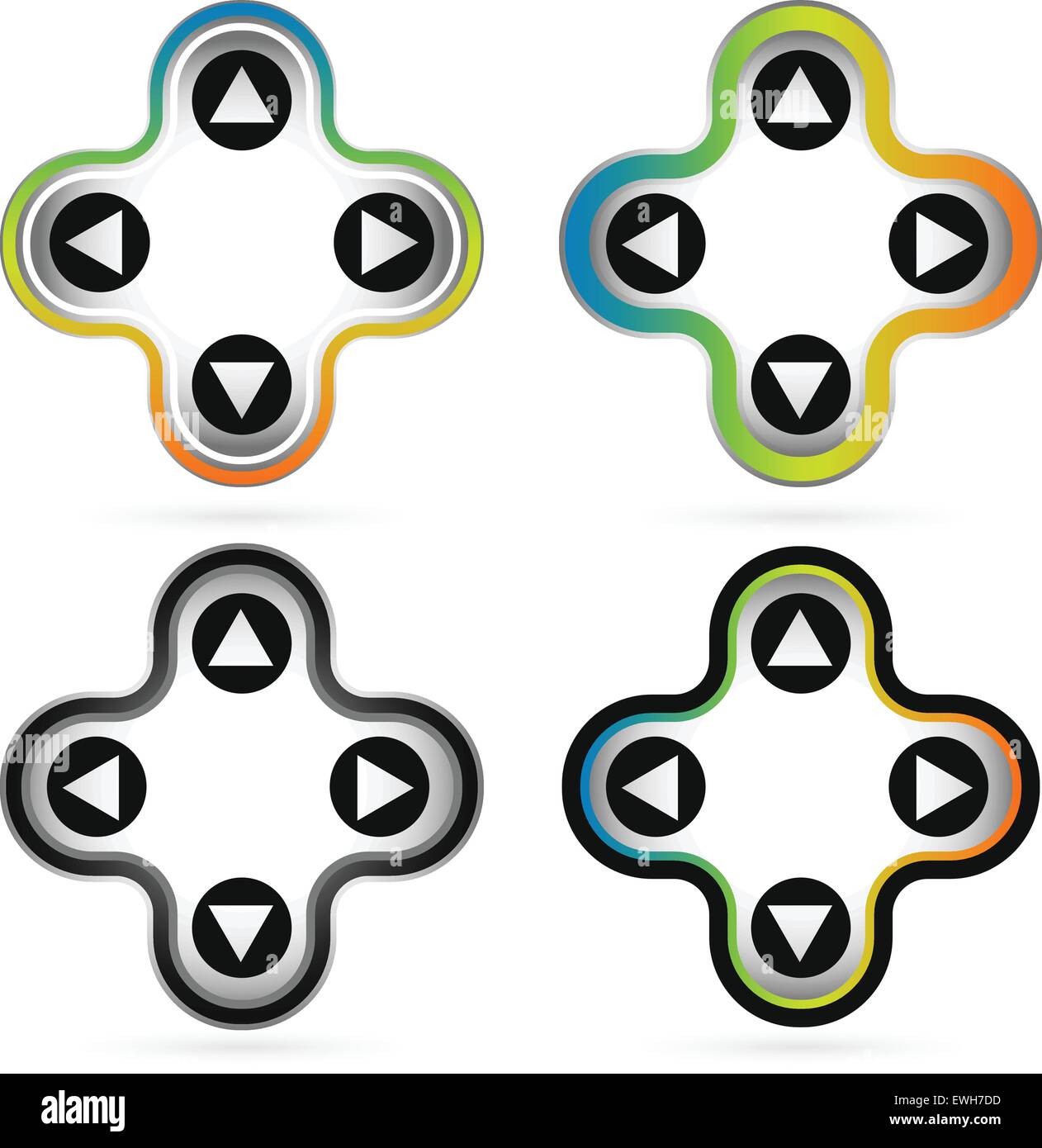 4 way arrows, arrow buttons Stock Vector Image & Art - Alamy