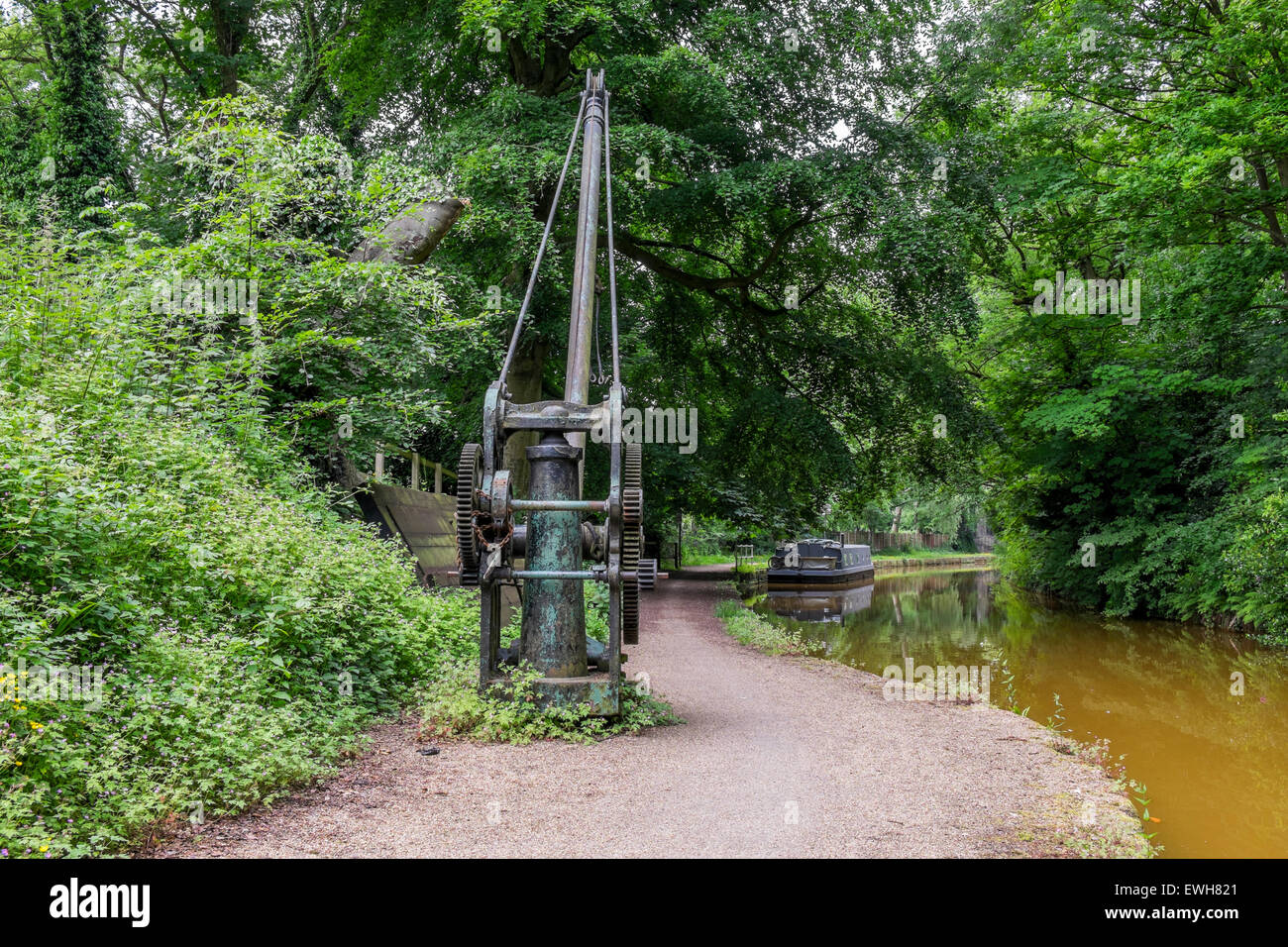 A small hand operated winch which is used for lifting a sluice gate on ...