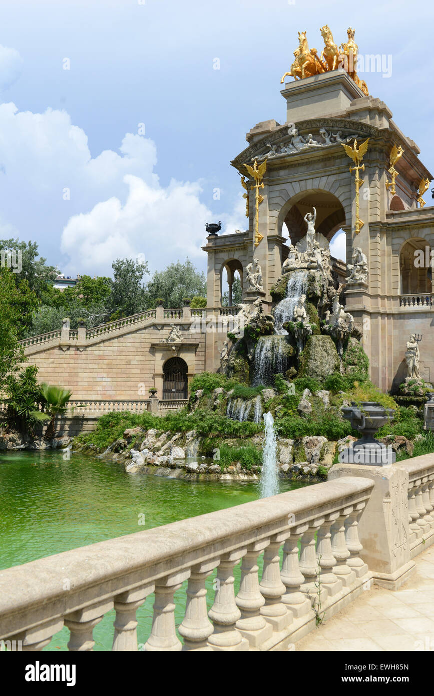Water Fountain by Antoni Gaudi in Park Guell, Barcelona, Spain Stock ...