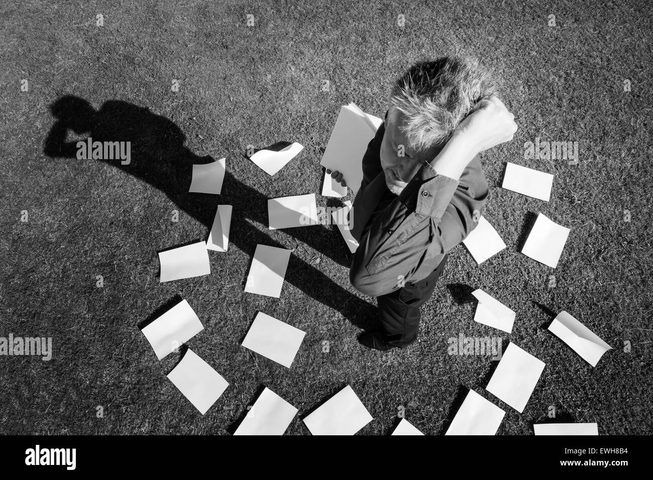 Stressed out office worker Black and White Stock Photos & Images - Alamy