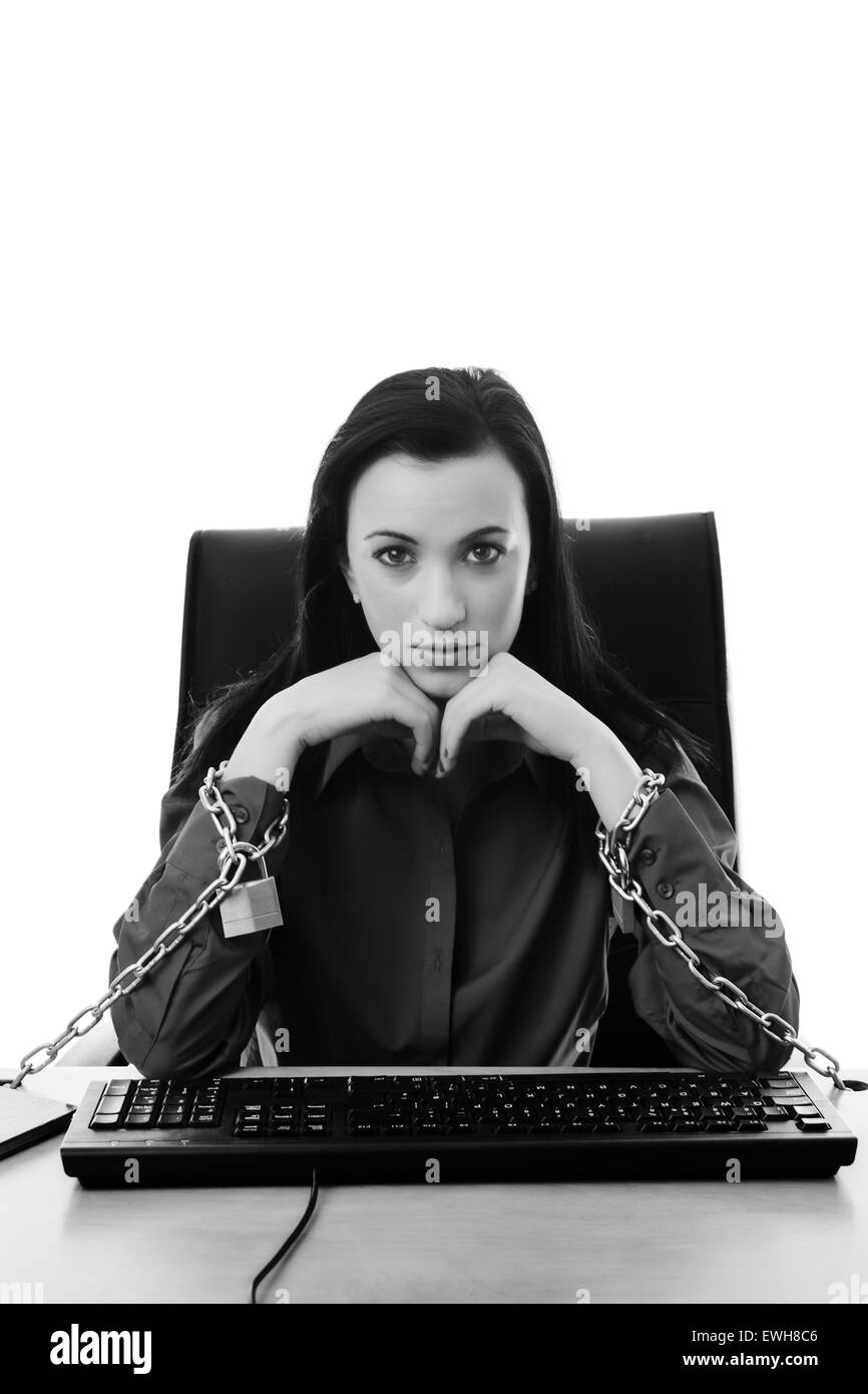Chained woman Black and White Stock Photos & Images - Alamy