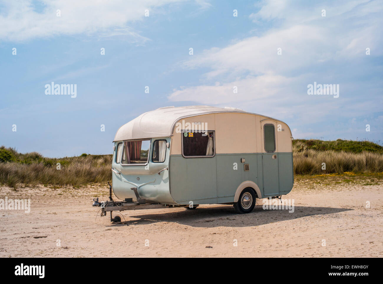 Caravan at the beach in summer Stock Photo - Alamy