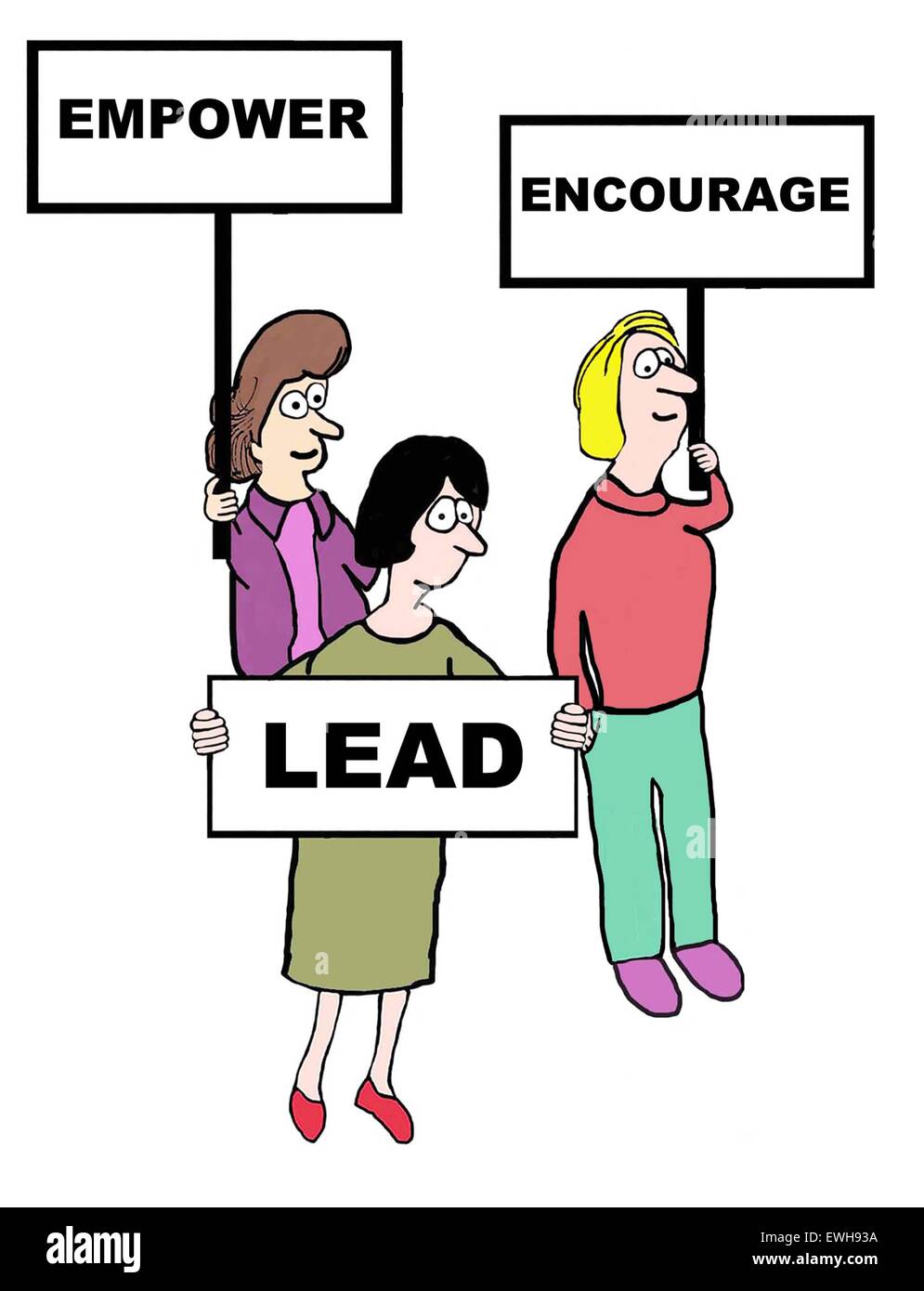 Business cartoon people holding signs High Resolution Stock Photography ...