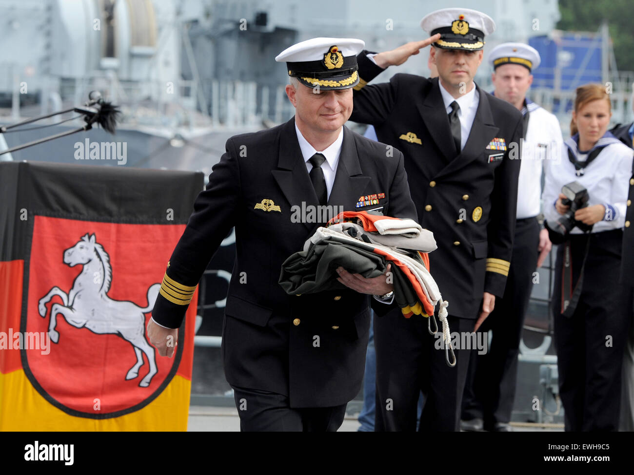 Wilhelmshaven, Germany. 26th June, 2015. Frigate captain Thorsten Marx ...