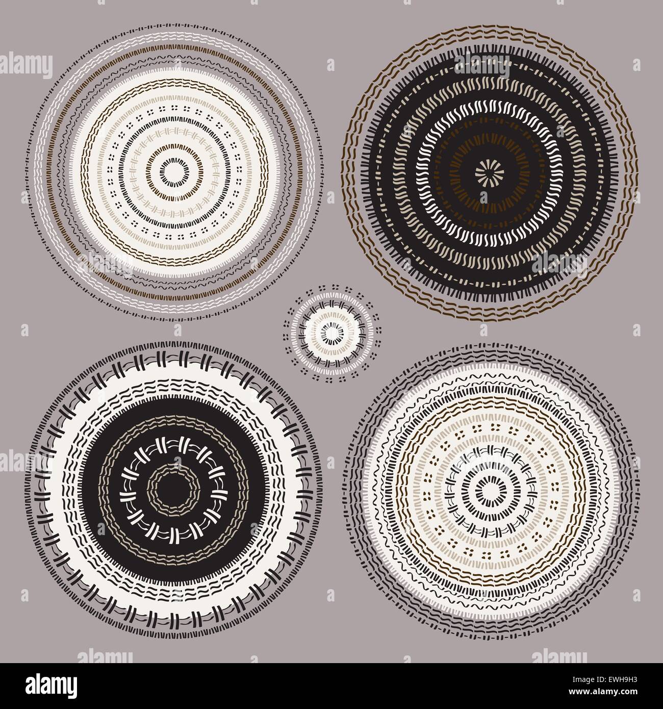 Hand drawn Circular pattern. Mandala set Stock Vector Image & Art - Alamy
