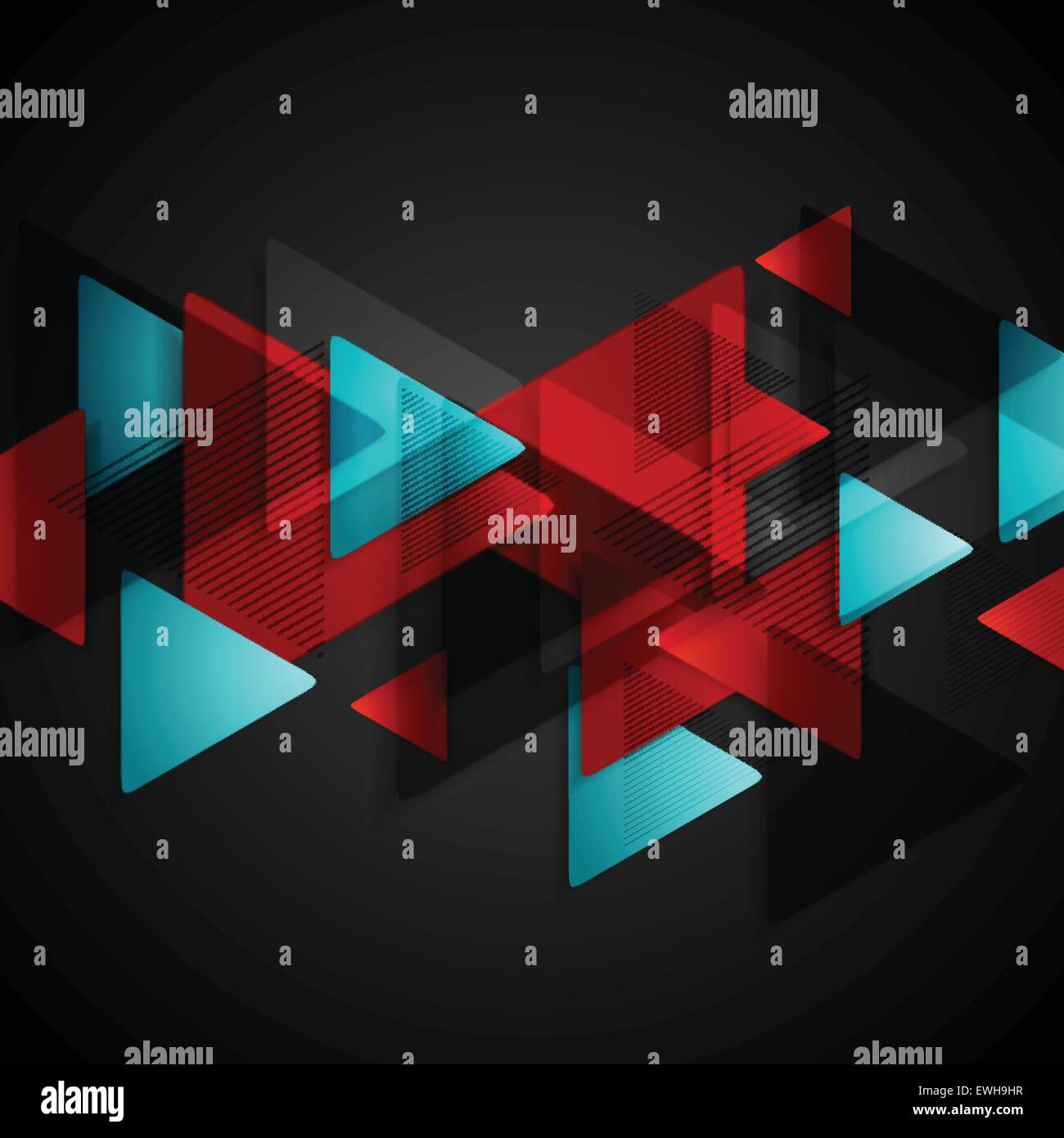 Dark tech background with red blue triangles. Vector design Stock ...