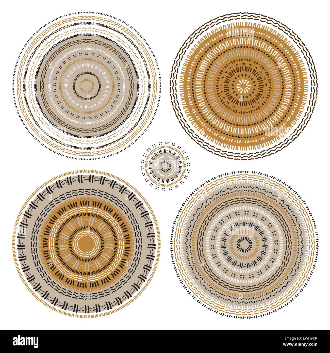 Hand drawn Circular pattern. Mandala set Stock Vector Image & Art - Alamy