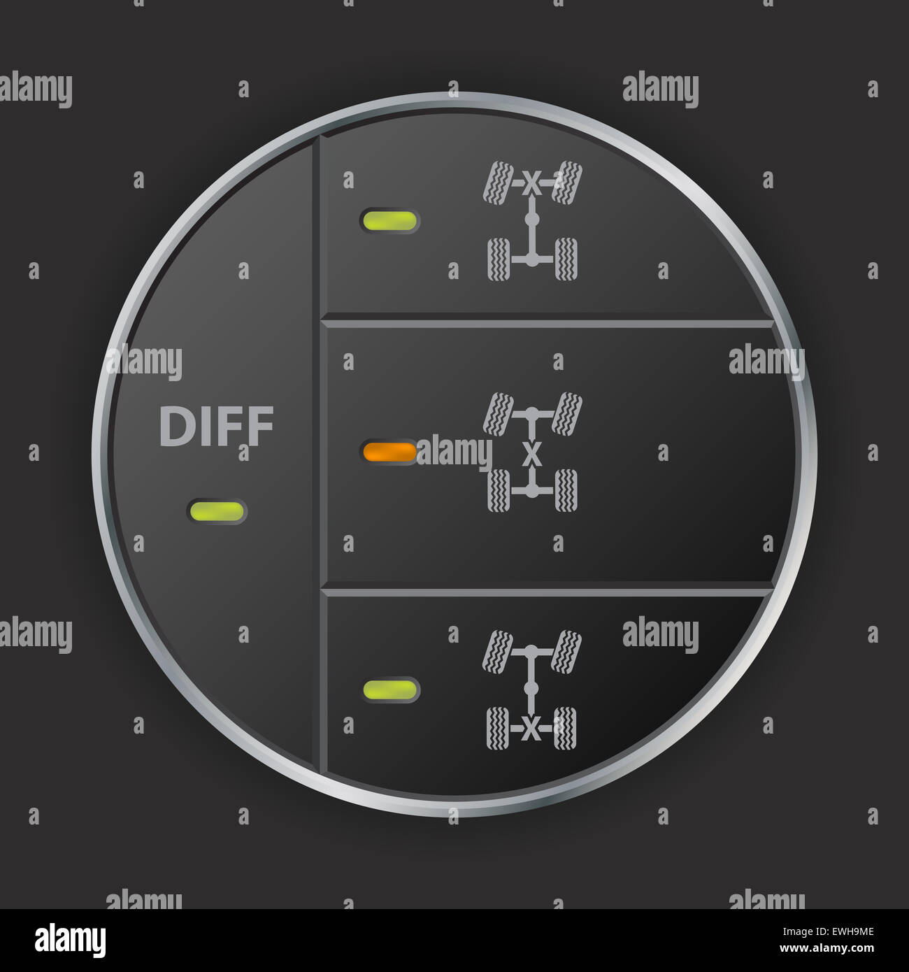Simple but functional off road differential control panel design Stock ...