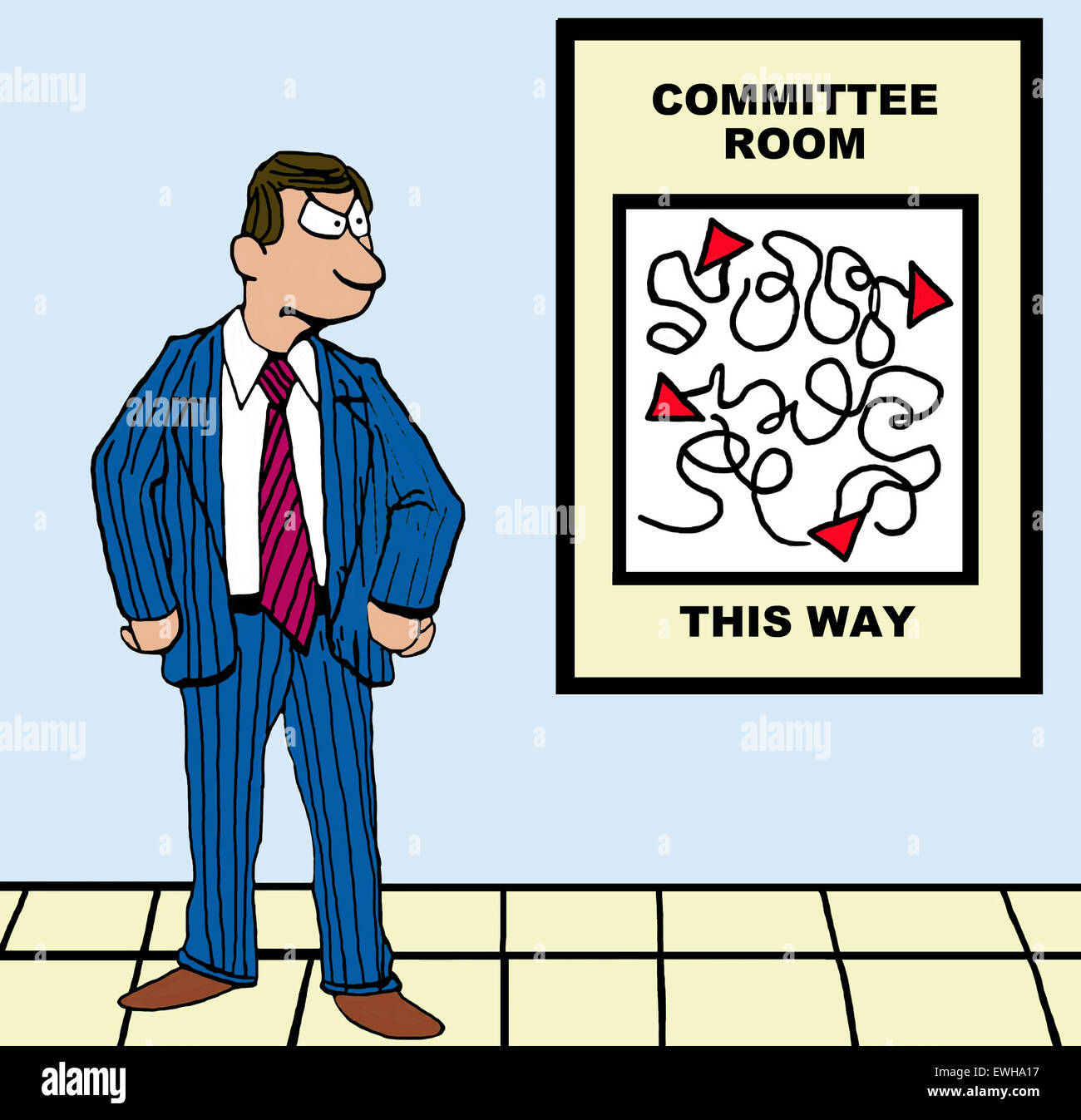 Business or hospital cartoon of businessman who is lost and not helped ...