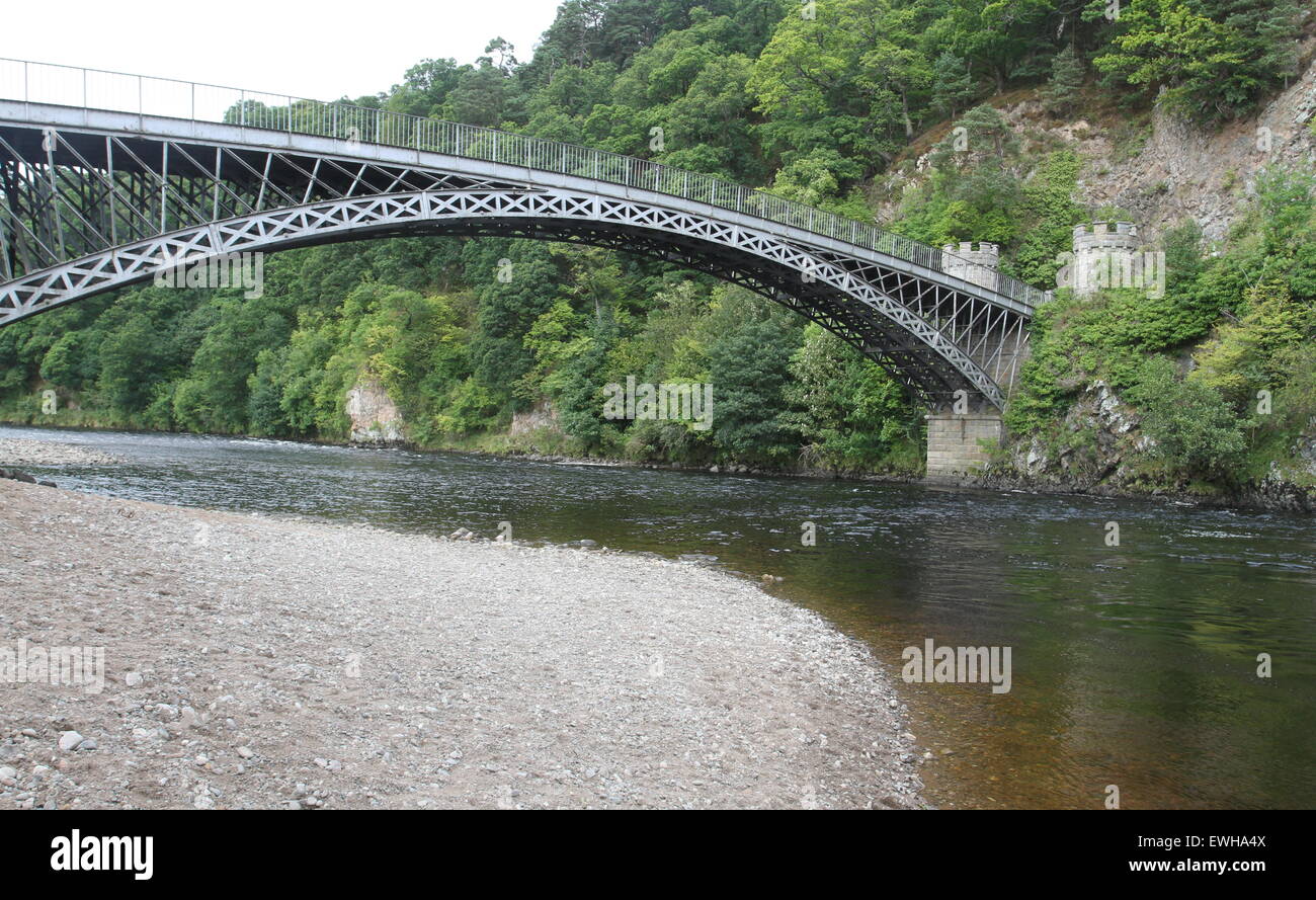 Craigellachie Bridge across River Spey Scotland September 2012 Stock ...