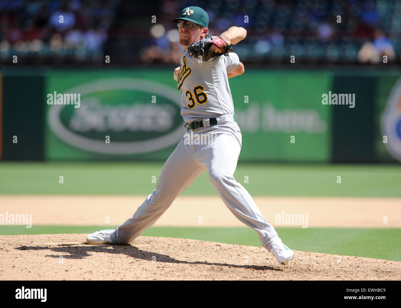 JUN 25, 2015: Oakland Athletics relief pitcher Tyler Clippard #36 ...