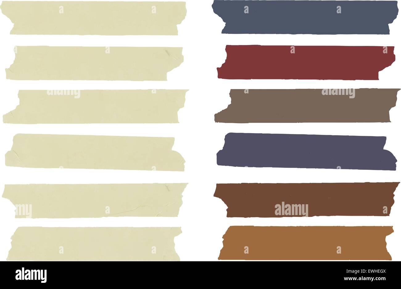 Set of colorful horizontal and different size sticky tape,adhesive ...