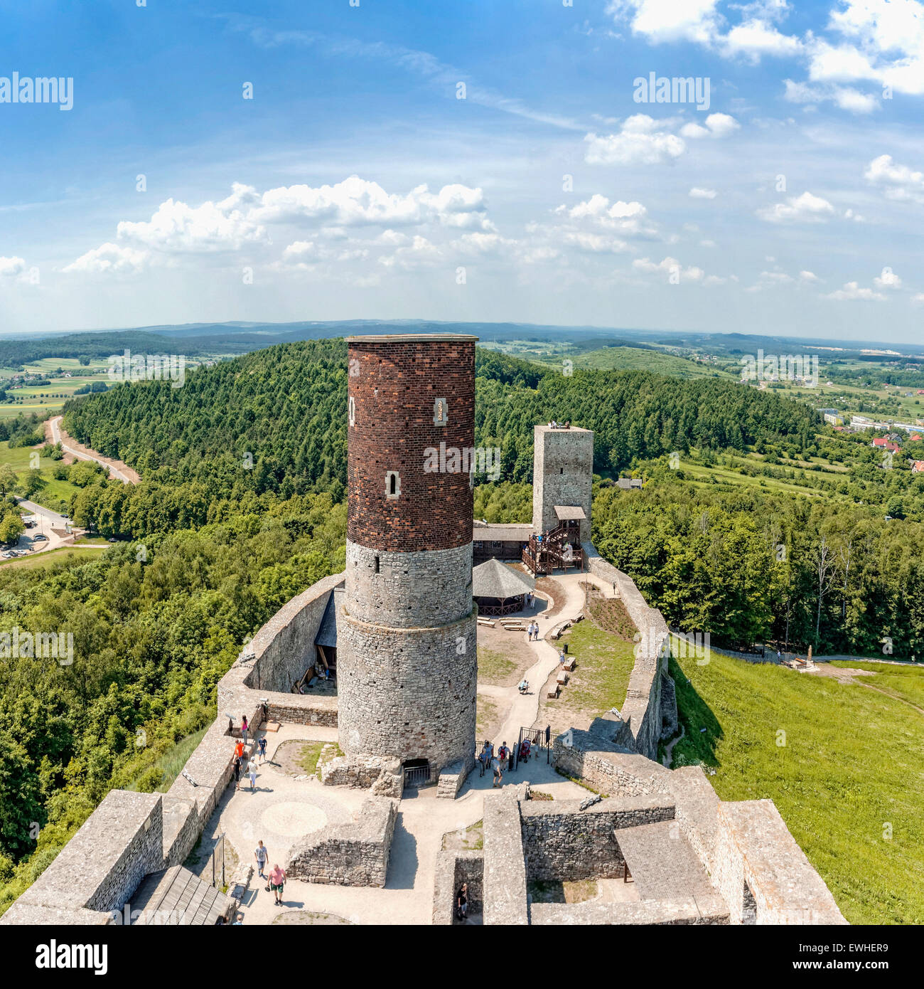 Tourists visiting Checiny Castle, Poland Stock Photo - Alamy
