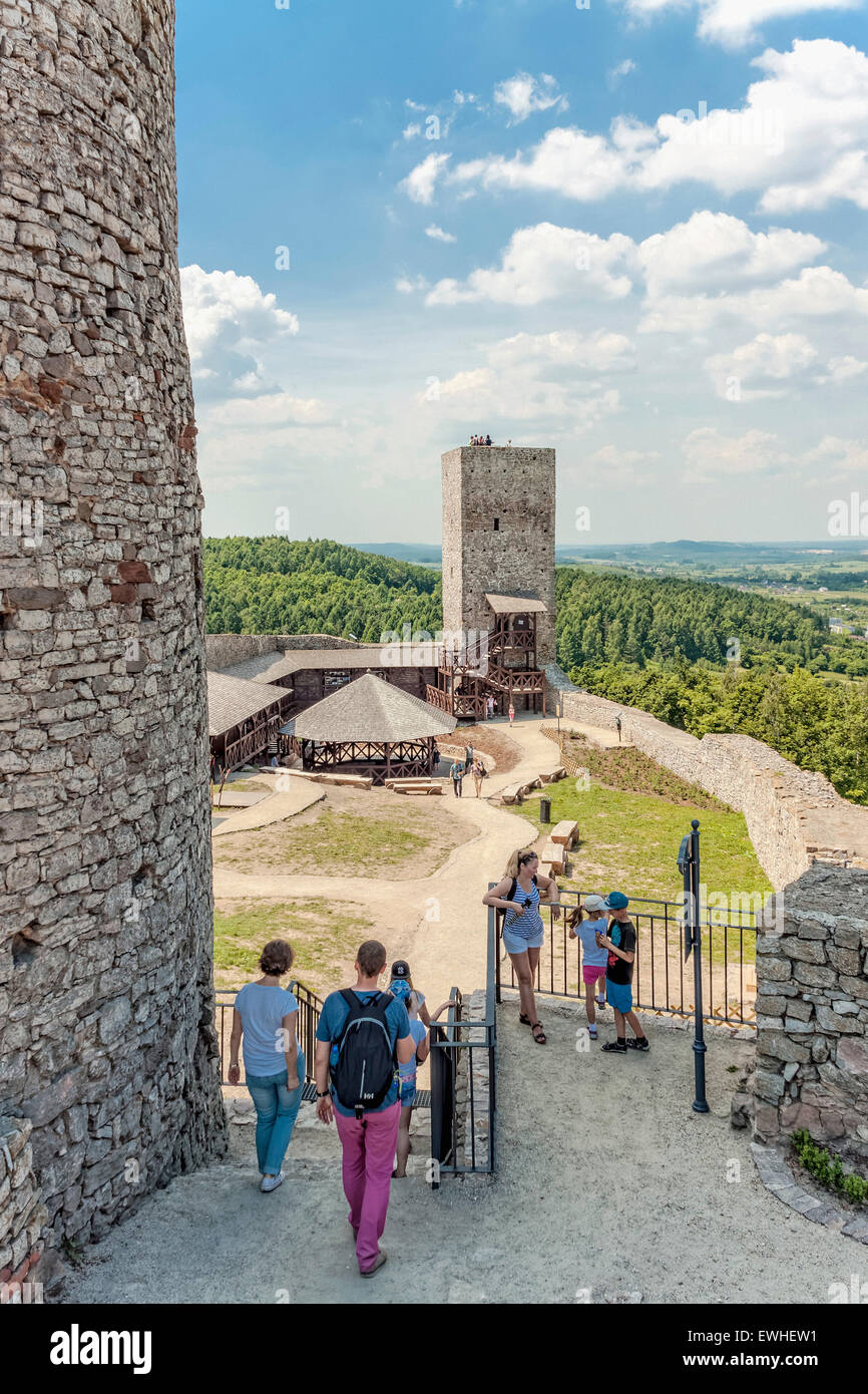 Tourists visiting Checiny Castle, Poland Stock Photo - Alamy
