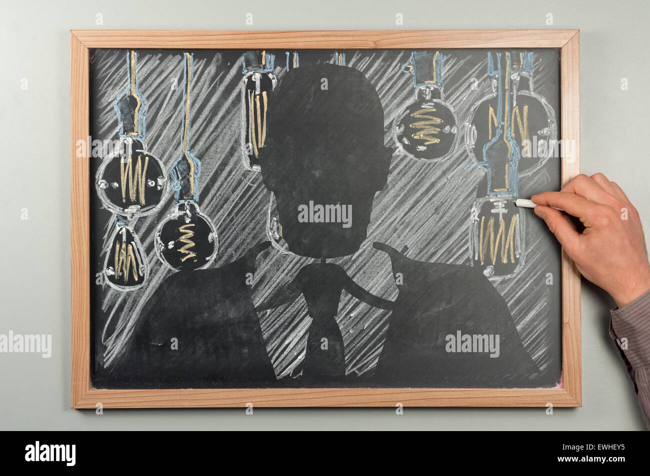 Edison drawing filament on blackboard hi-res stock photography and ...