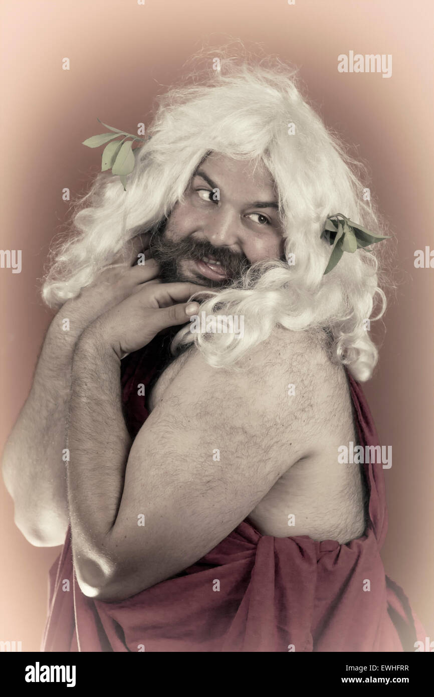 Embarrassed zeus looks over his shoulder and blushes Stock Photo - Alamy