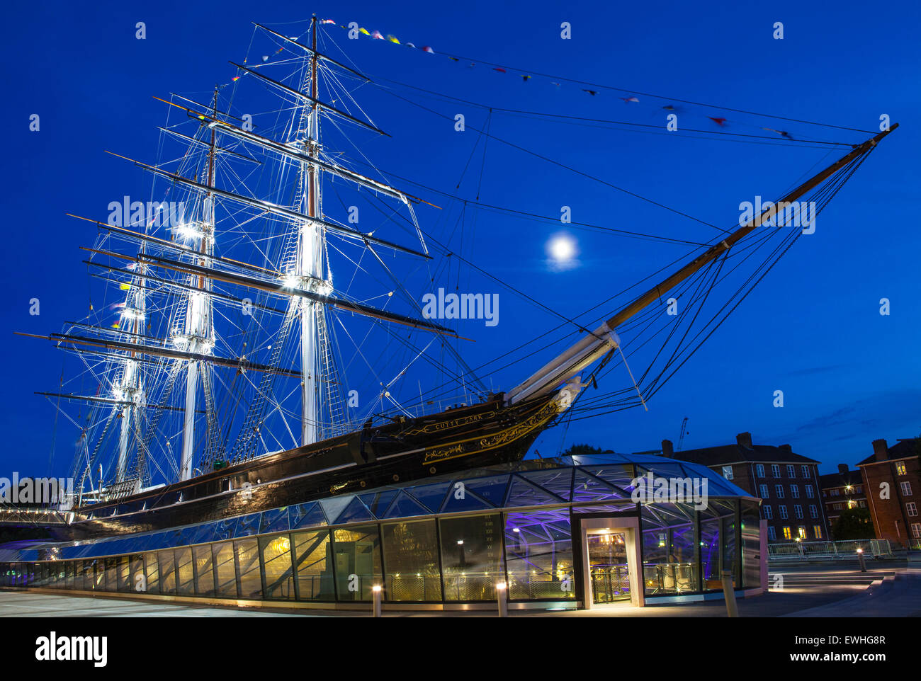 The beautiful Cutty Sark clipper ship in Greenwich, London Stock Photo ...