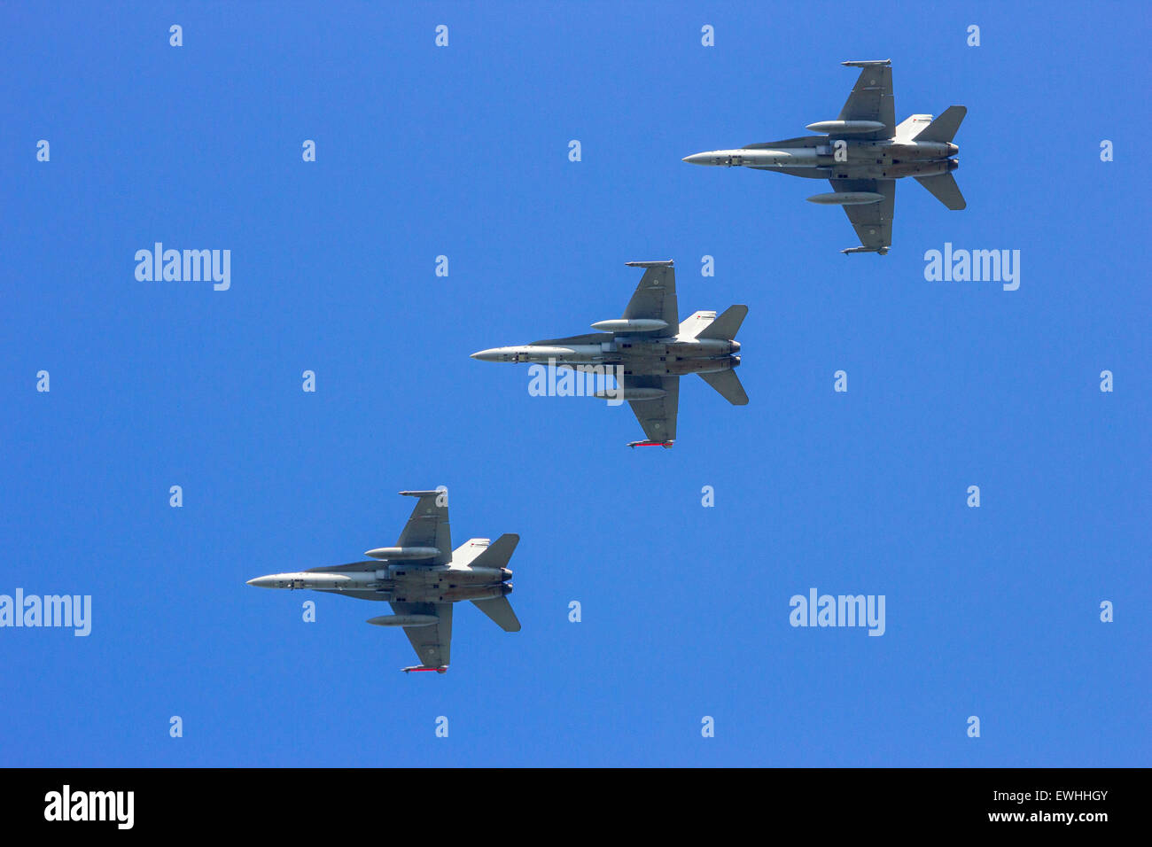 Finnish Air Force F-18 Hornets flyby Stock Photo - Alamy