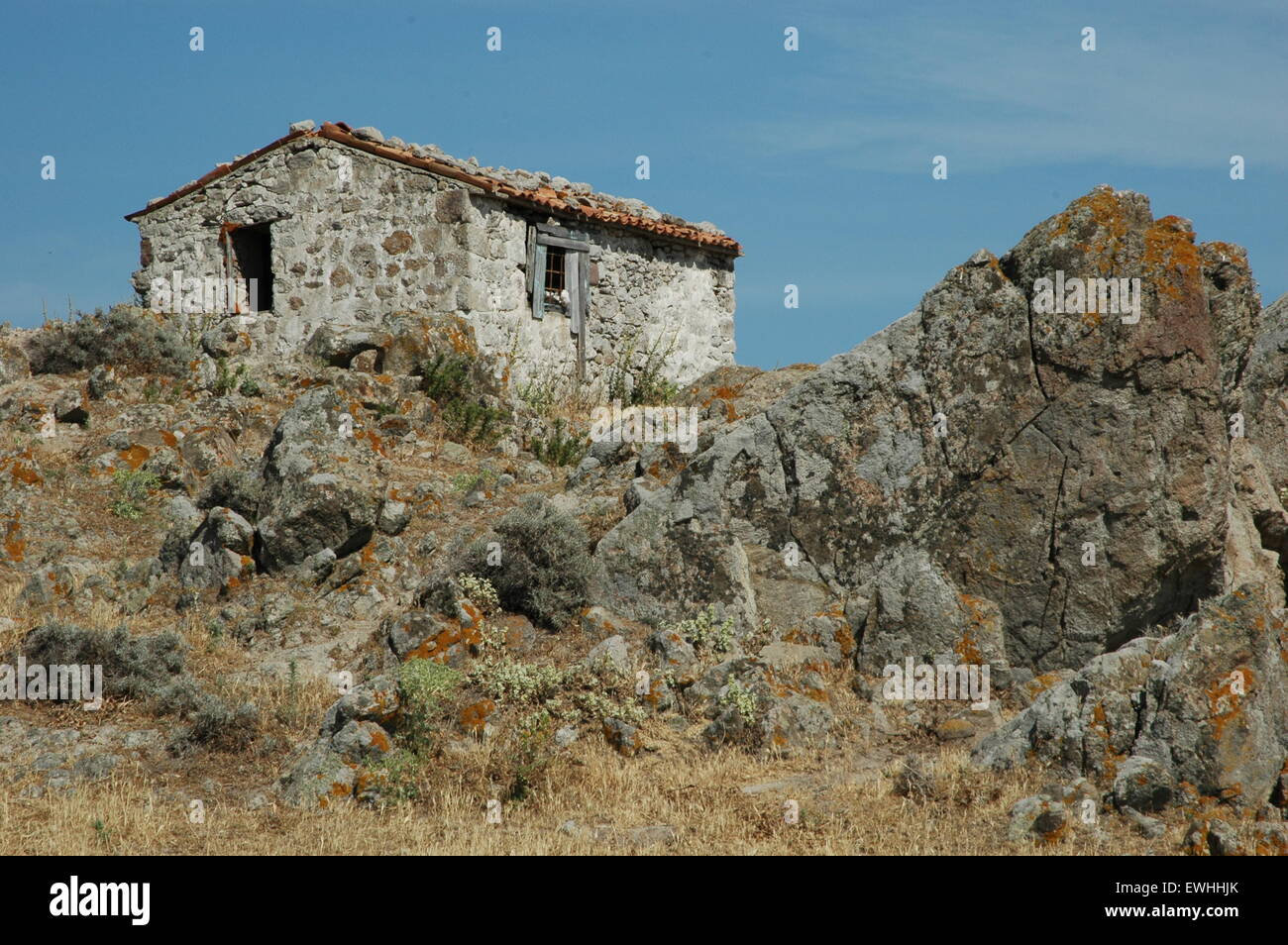 Greek stonewall man-made vintage farm house (mantra) blending with the ...