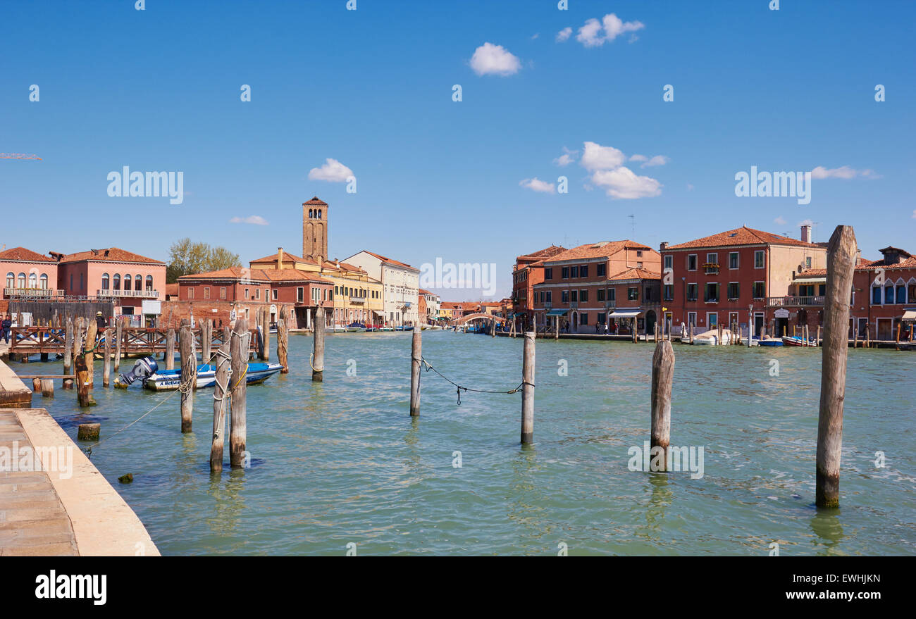 Murano island canal scene Venetian Lagoon Veneto Italy Europe Stock ...