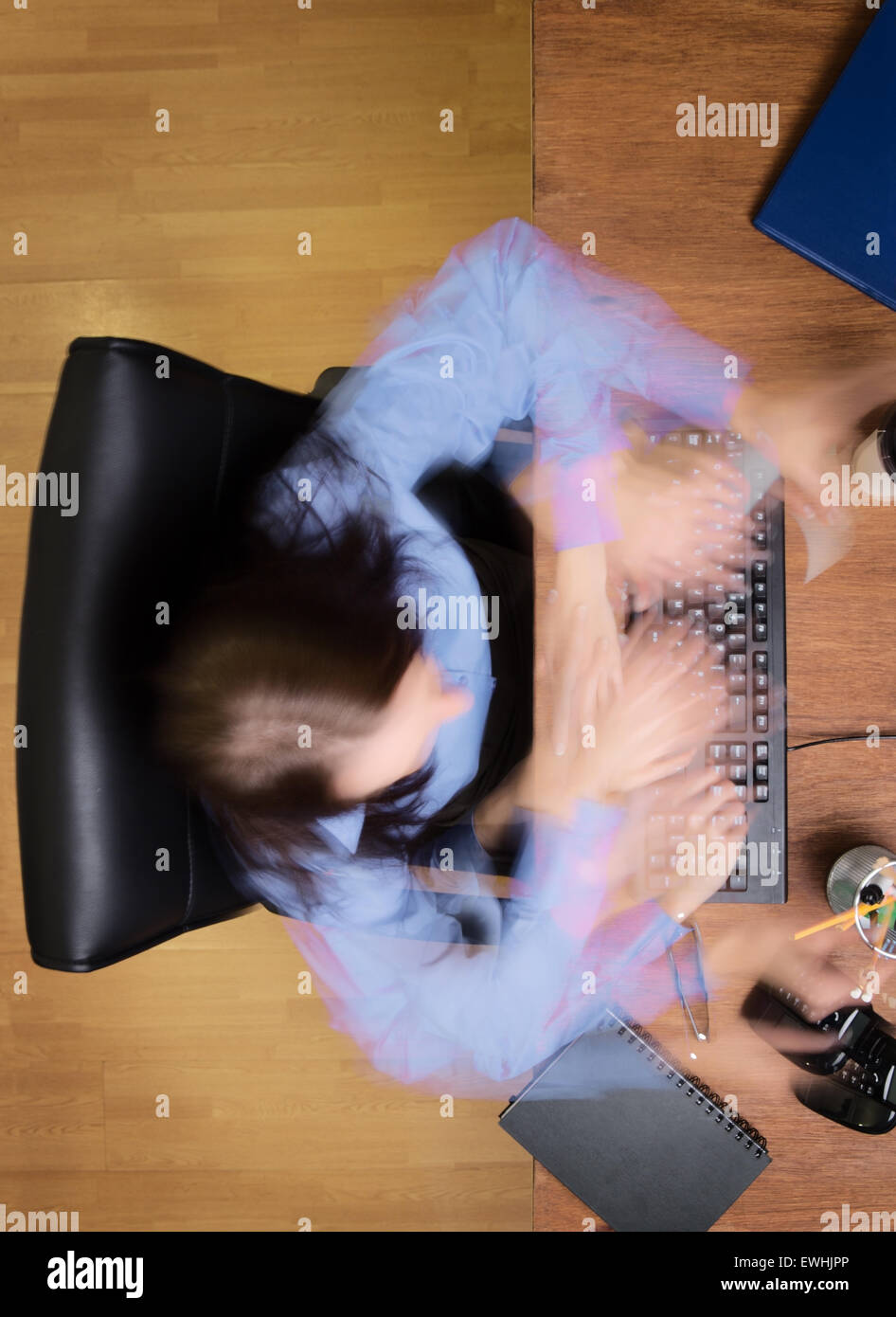 Woman women keyboard desk hi-res stock photography and images - Alamy