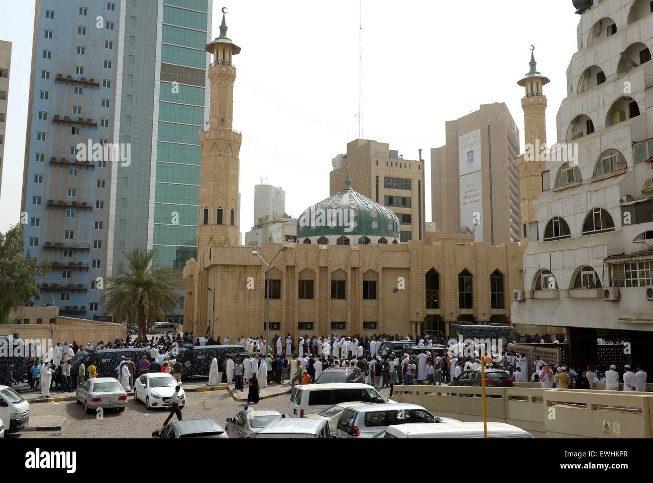 Kuwait City, Kuwait. 26th June, 2015. People gather outside the Imam ...