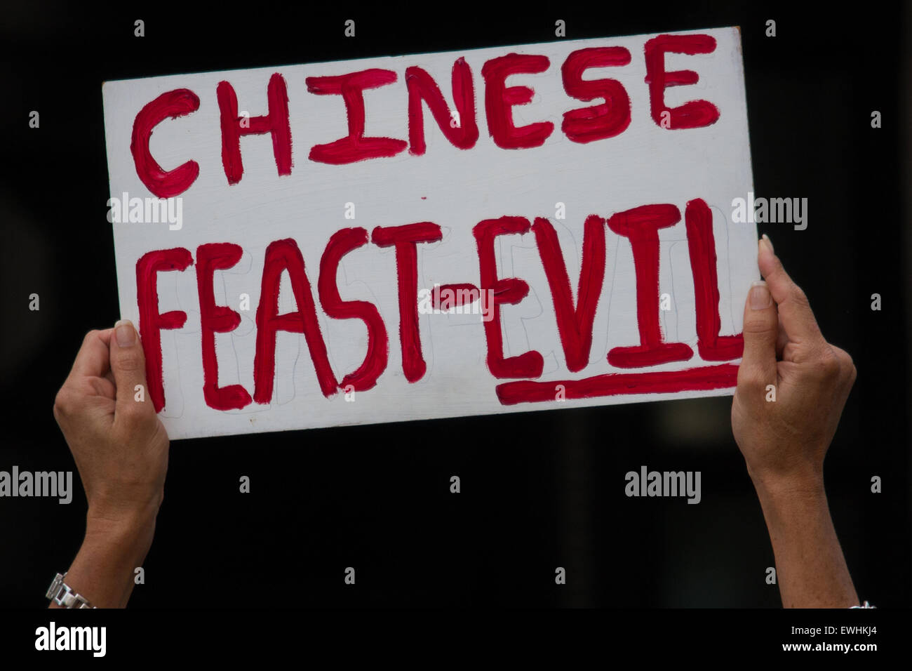 Protesting against eating meat hi-res stock photography and images - Alamy