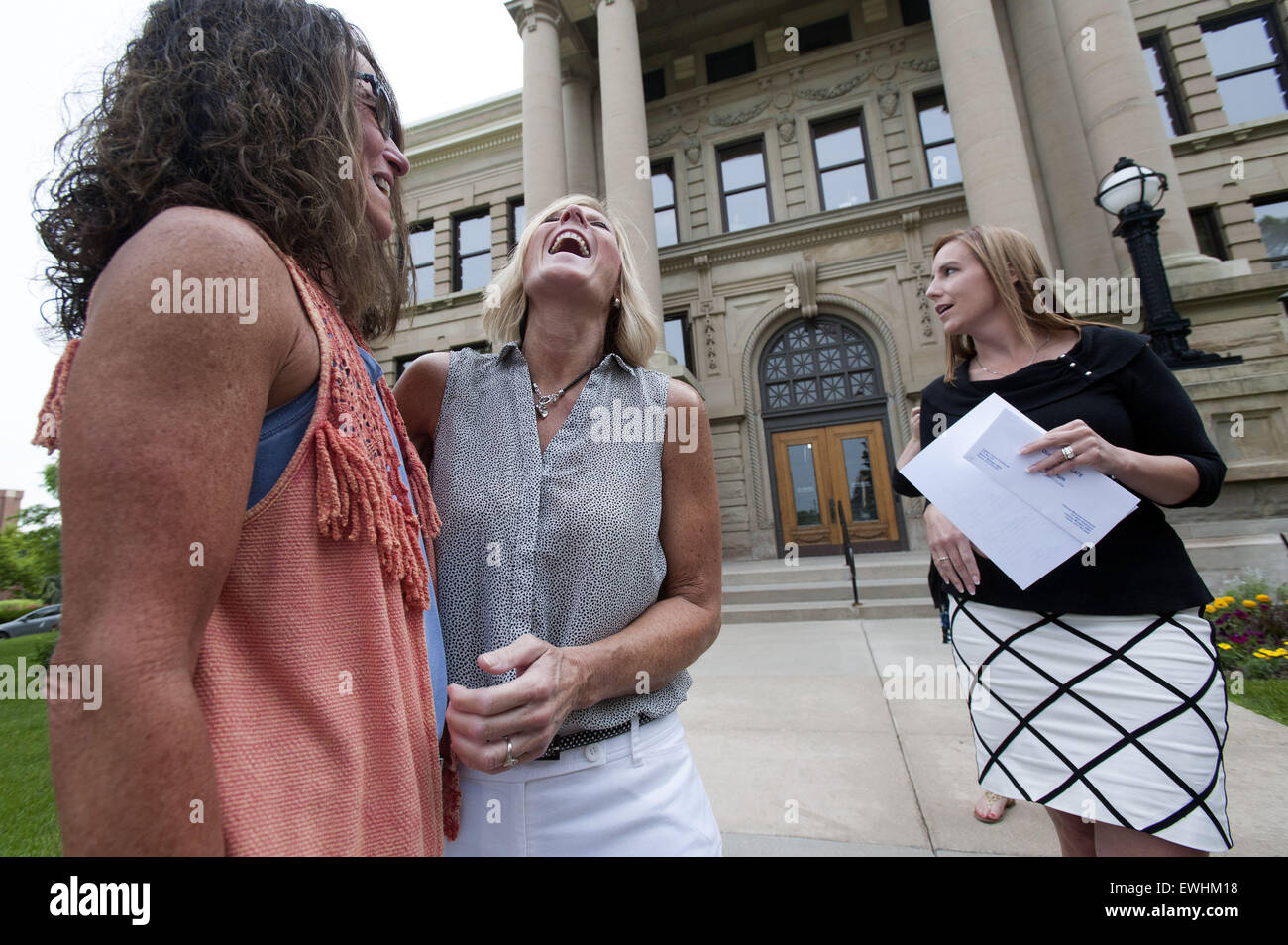 Mason, MI, USA. 26th June, 2015. Dawn Chapel, left, and Lee Chaney ...