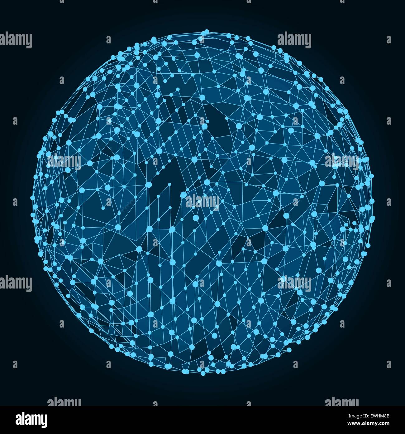 3d sphere. Global digital connections. Technology concept Stock Vector ...