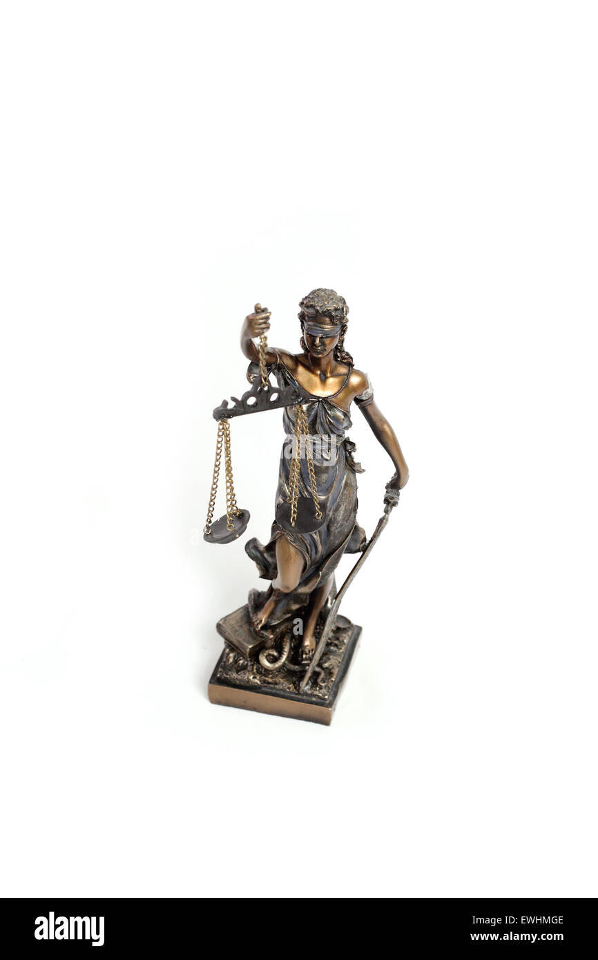 Themis statue on a white background Stock Photo - Alamy