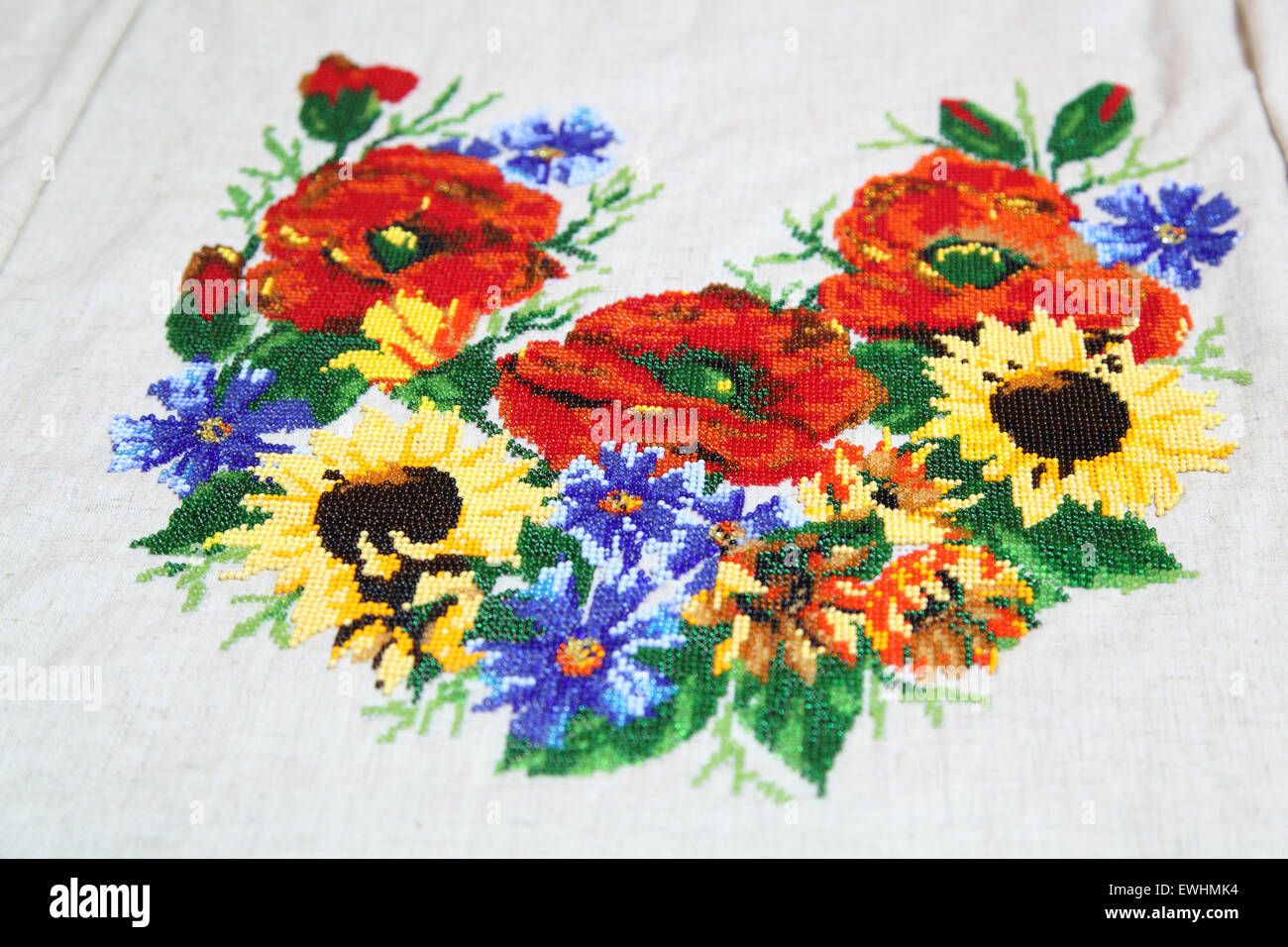 Ukrainian embroidery pattern beading Stock Photo - Alamy