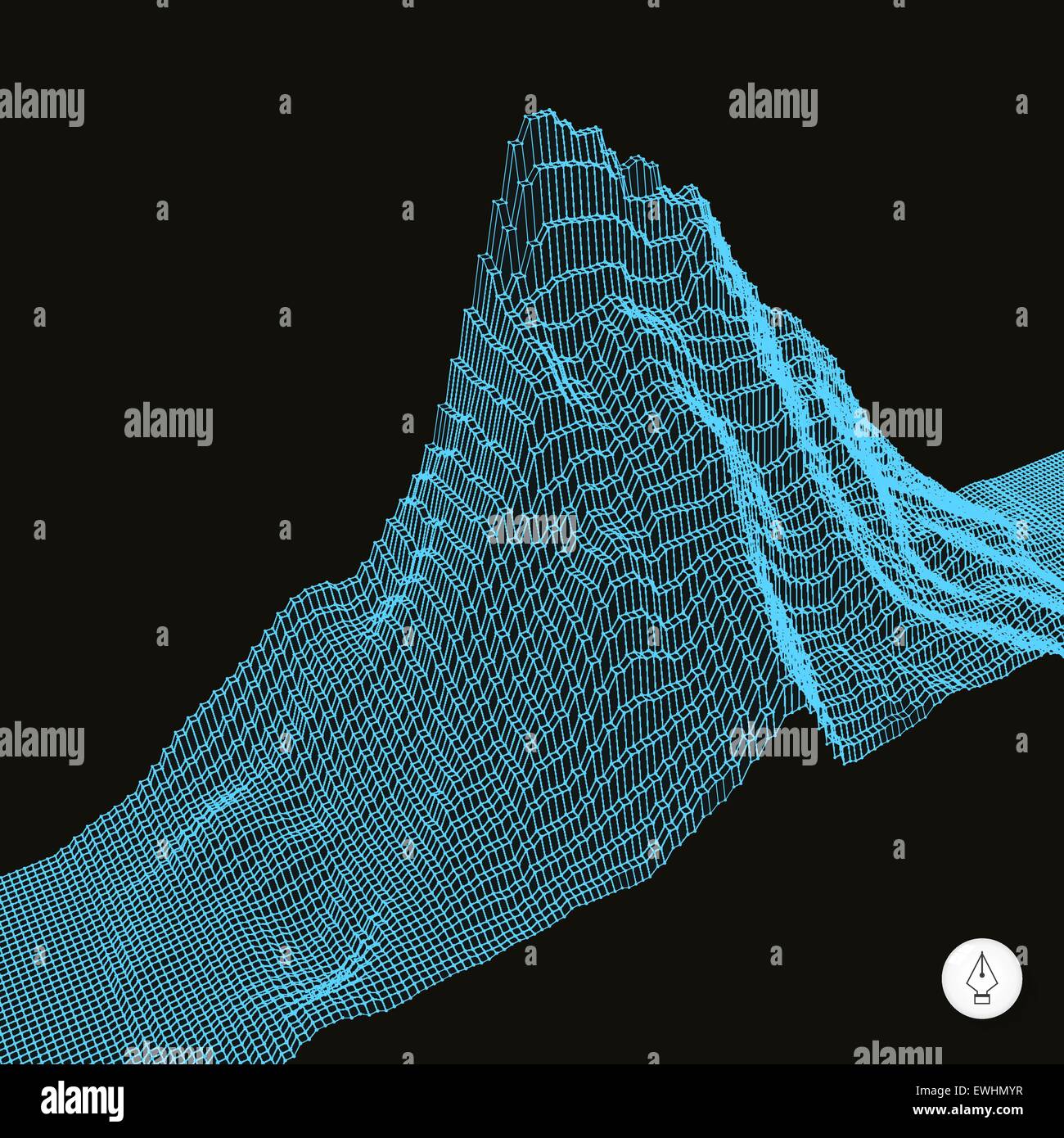 Abstract landscape background. Cyberspace grid Stock Vector Image & Art ...