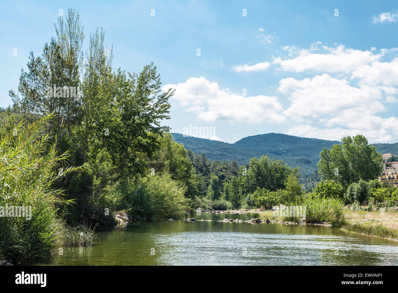 Mijares River as it passes through Montanejos in Spain Stock Photo - Alamy