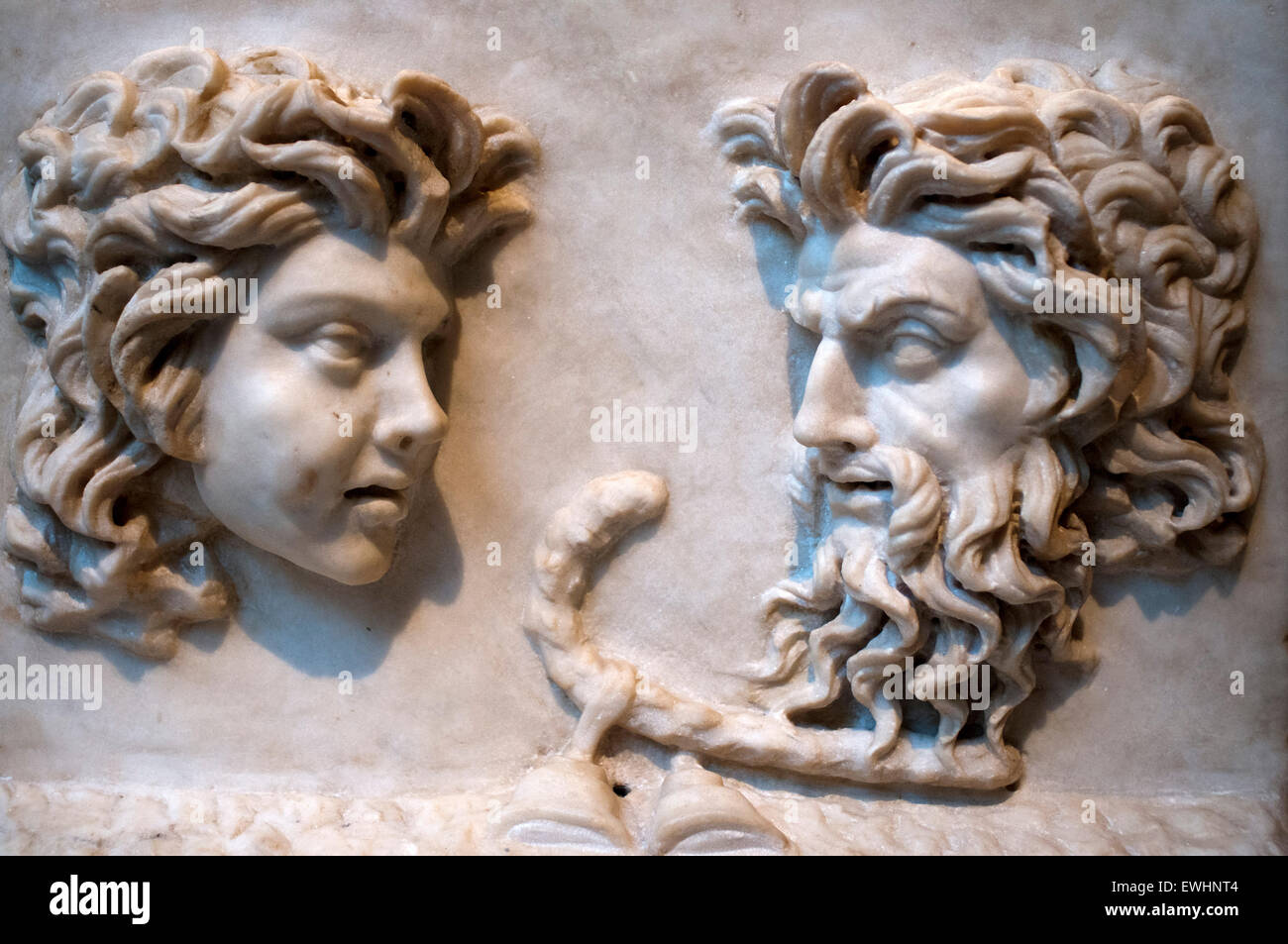 Marble two sided relief. Roman 1st century A.D. Chamber of the Greco ...