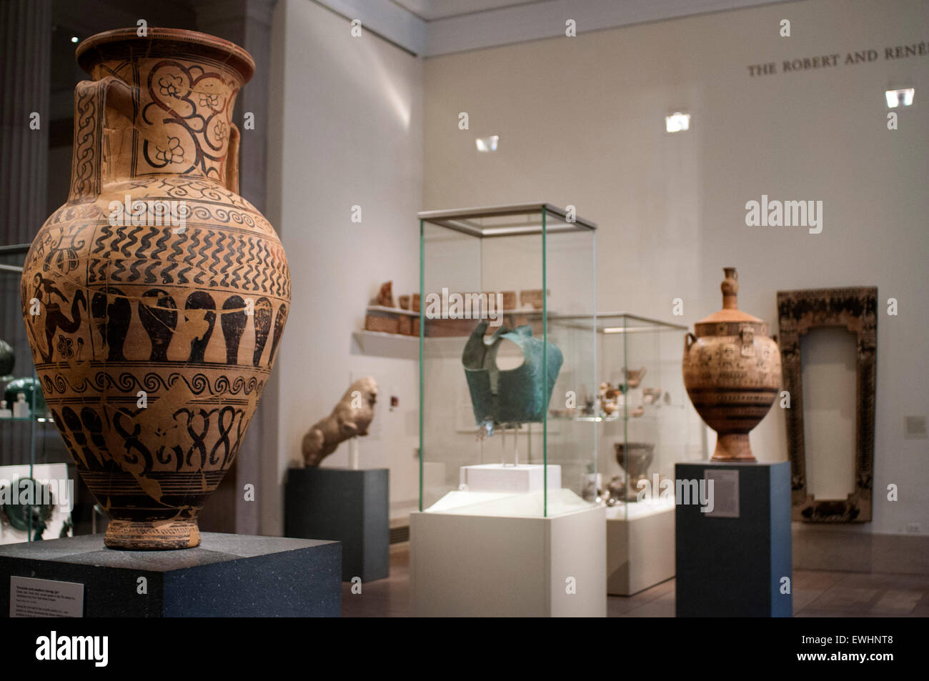 Terracotta neck amphora (storage jar). Greek, Attic, Proto-Attic ...
