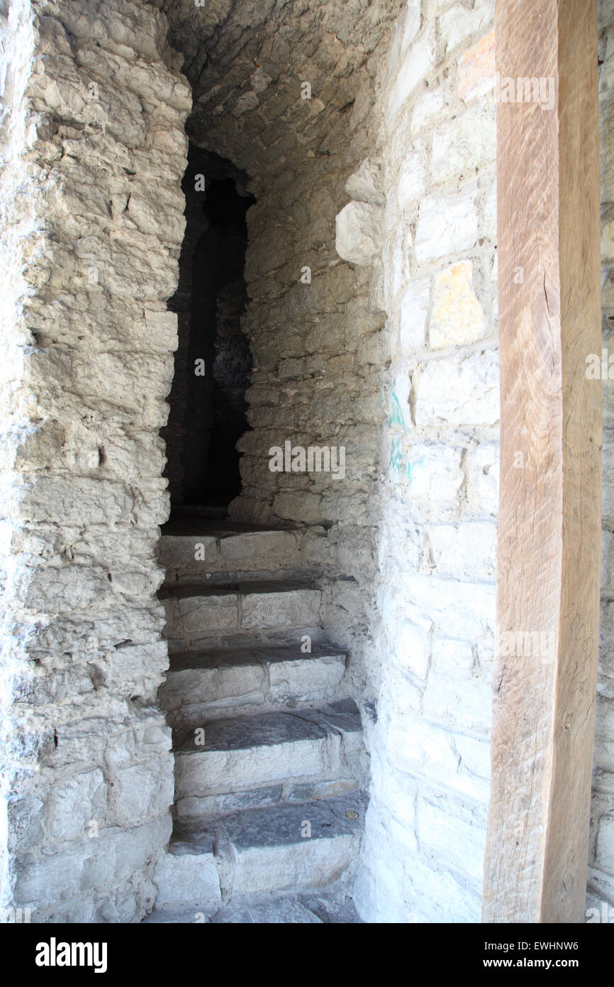 Steps in old castle Stock Photo - Alamy