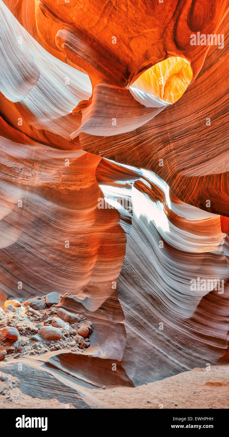 Antelope slot canyon Arizona sandstone Colors illuminated each step of ...