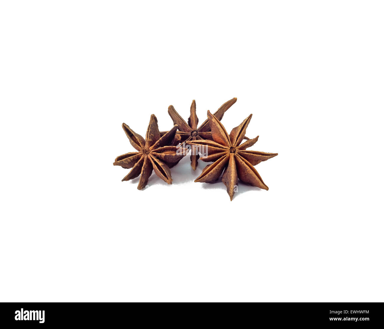 Star anise spice fruits and seeds isolated on white background closeup ...